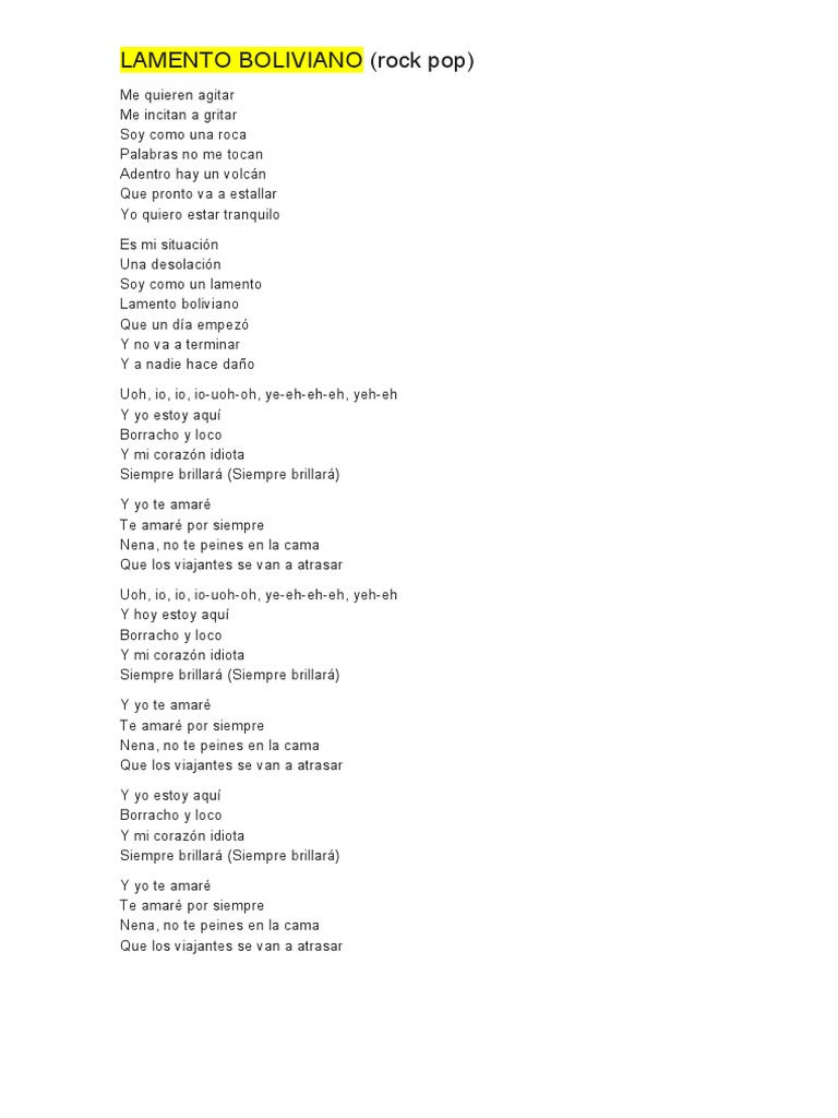 Lamento Boliviano | PDF