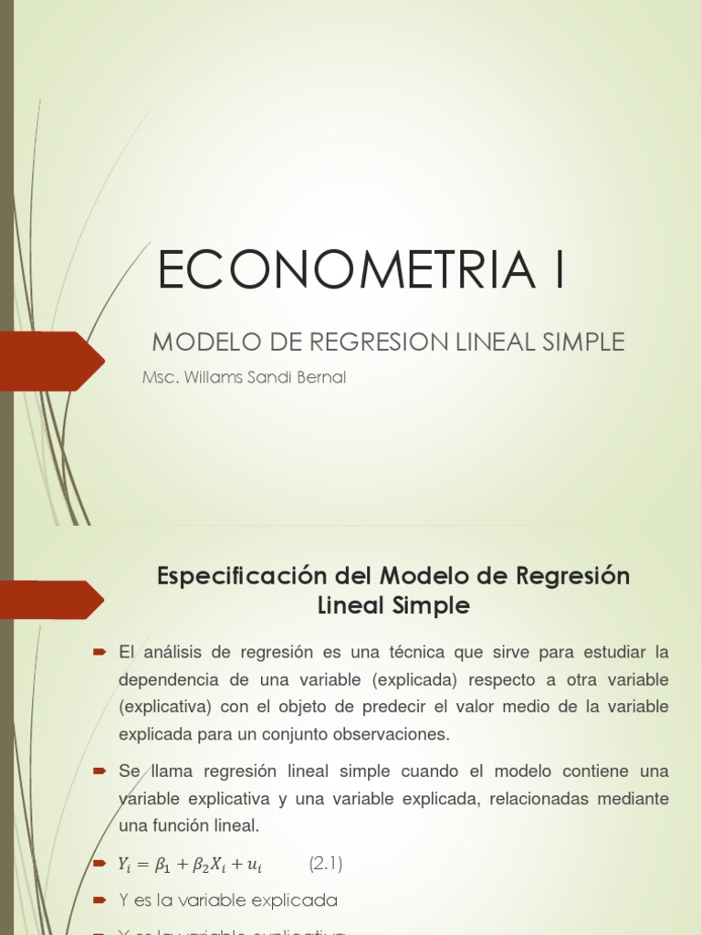Ecometria | PDF | Mínimos cuadrados ordinarios | Estimador