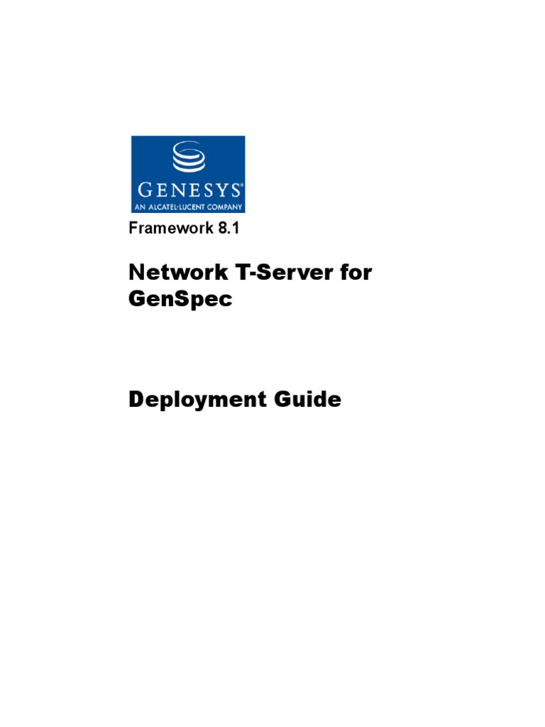 T Server 81fr - Dep Ts - GenSpec | PDF | Computer Network | Server (Computing)