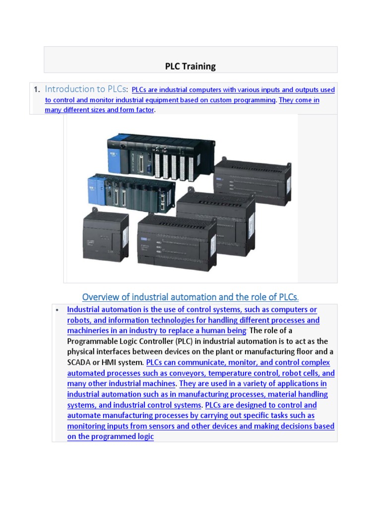 PLC Level 1 | PDF | Programmable Logic Controller | Input/Output