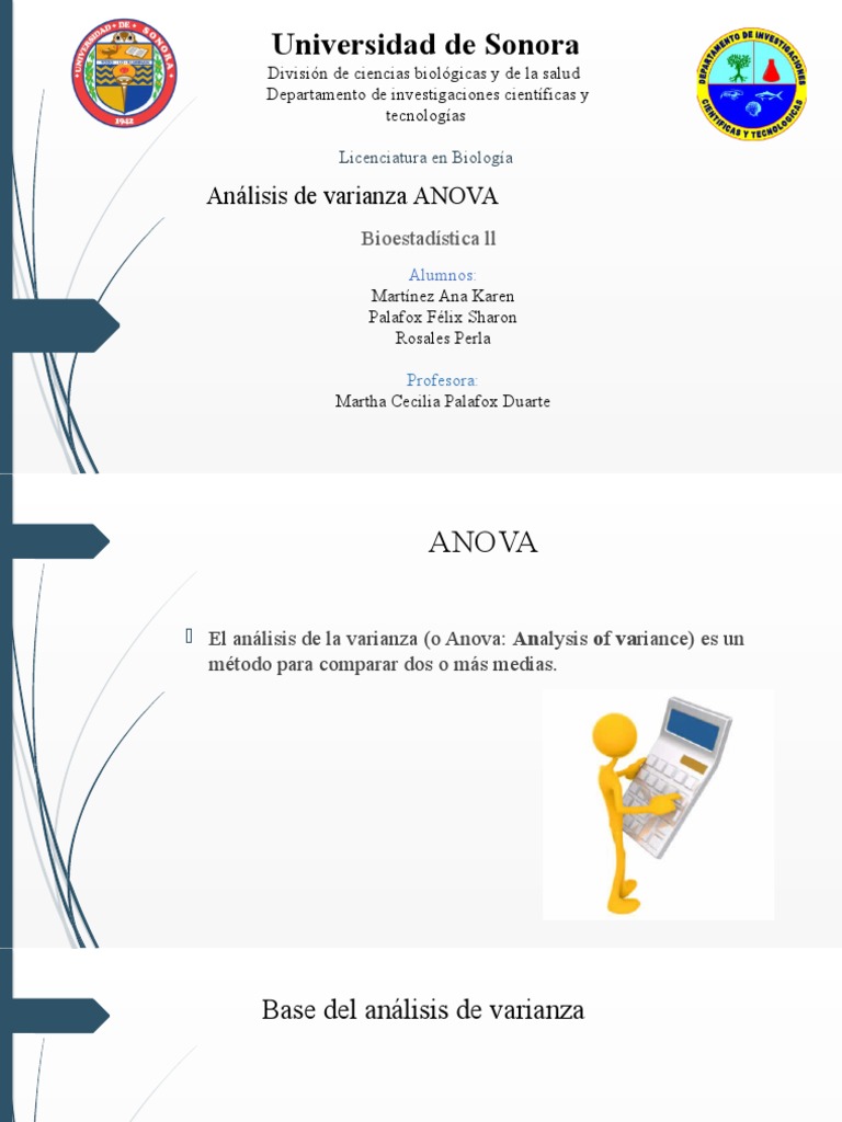 Análisis de Varianza ANOVA | PDF | Análisis de variación | Probabilidades y estadísticas