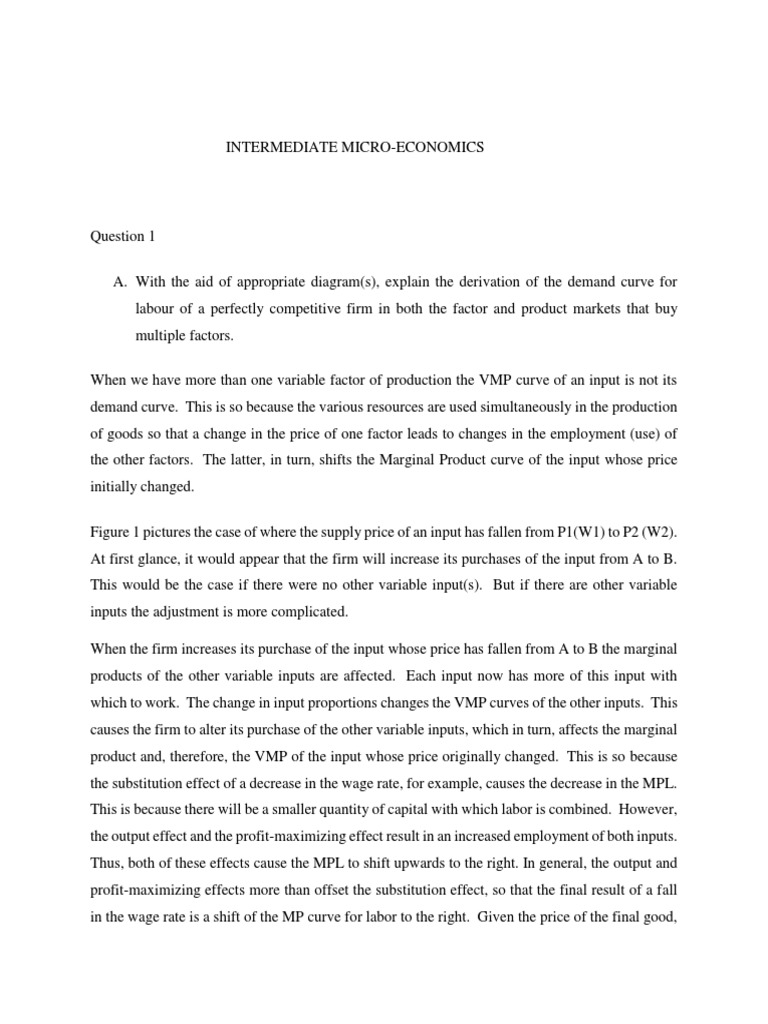 Eco 301 Questions & Answers | PDF | Labour Economics | Supply (Economics)