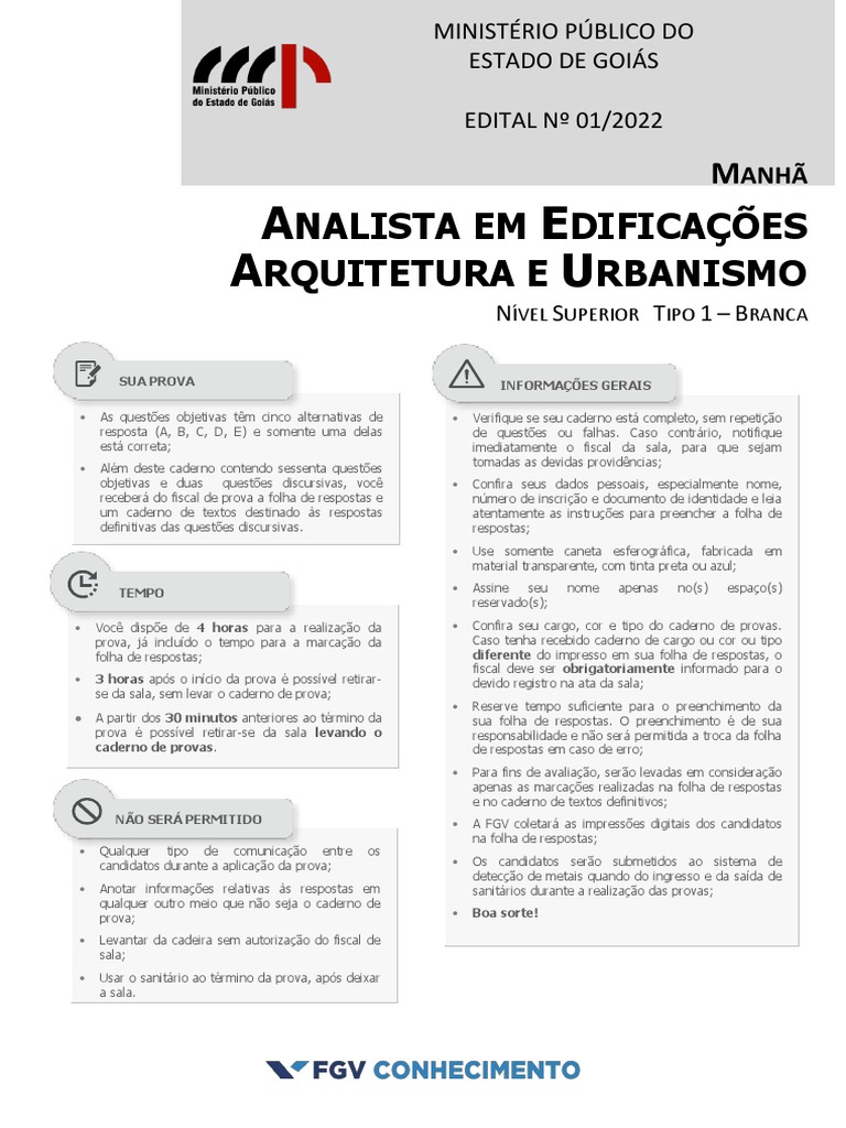 Analista em Edificacoes - Arquitetura e Urbanismompgo-Ns002 Tipo 1 ...
