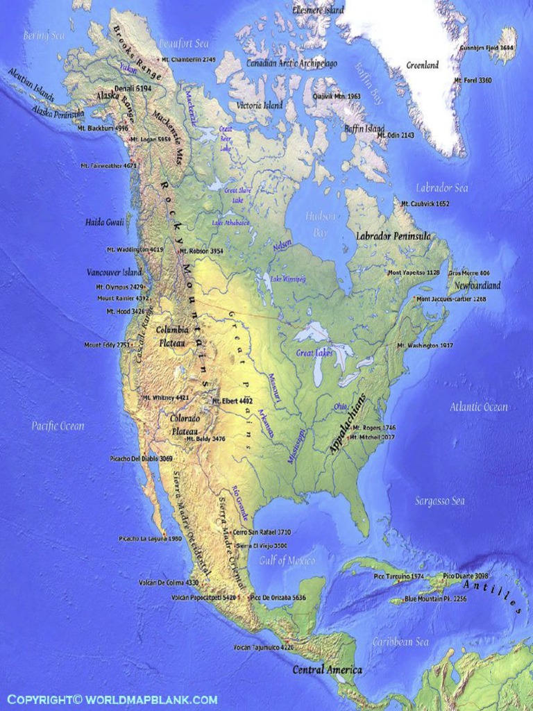 Map of North America Mountains | PDF