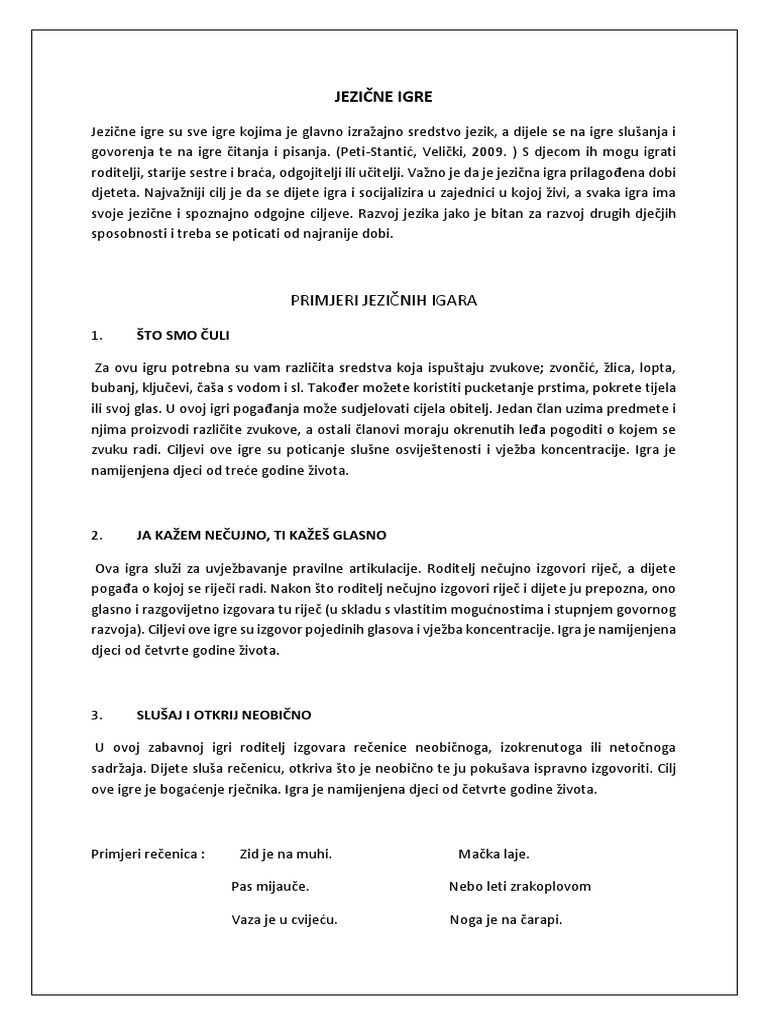 Jezične Igre | PDF