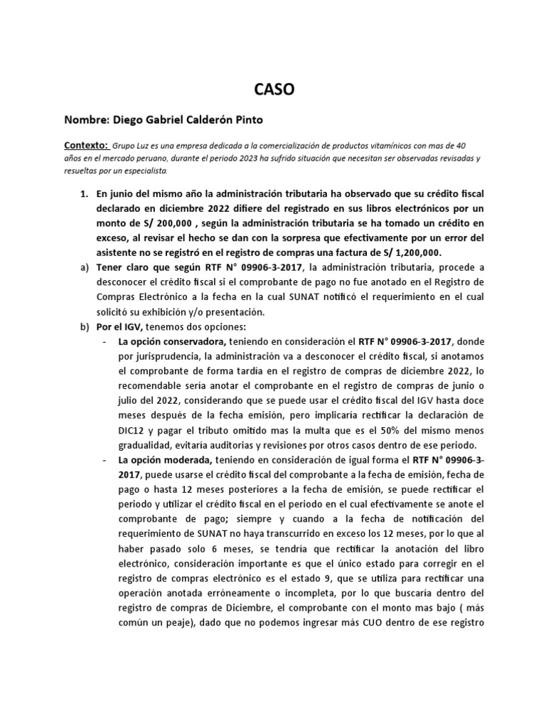 CASO | PDF | Impuestos | Impuesto sobre la renta