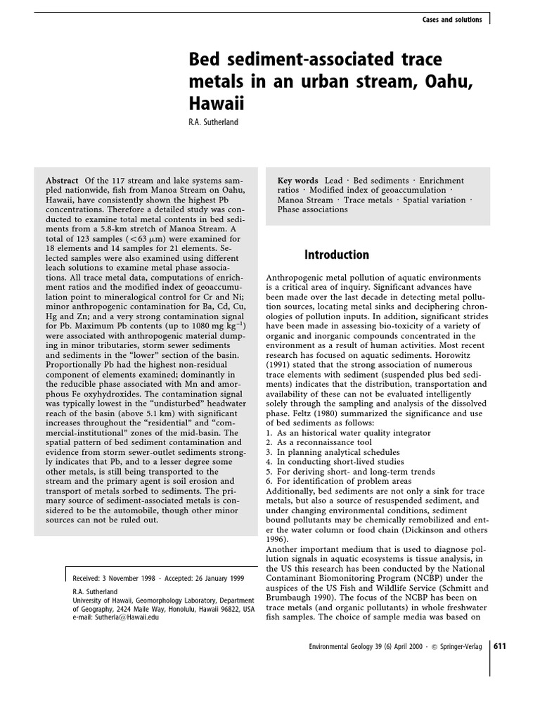 Sutherland 2000 | PDF | Drainage Basin | Stream