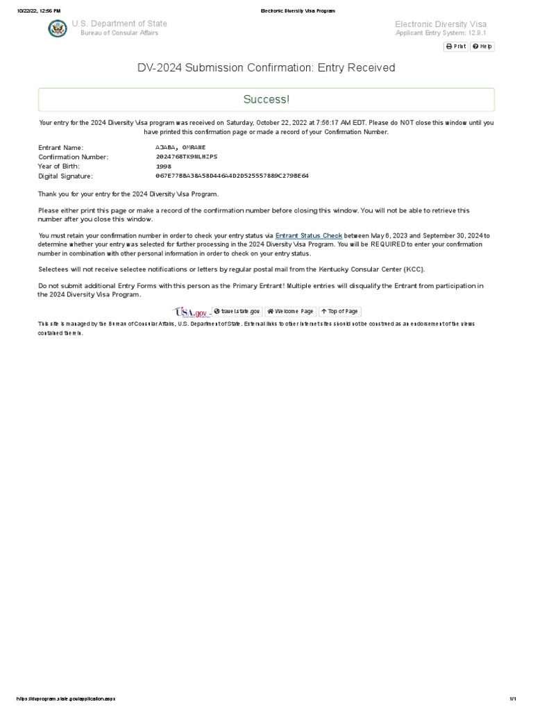 Electronic Diversity Visa Program | PDF | Travel Visa