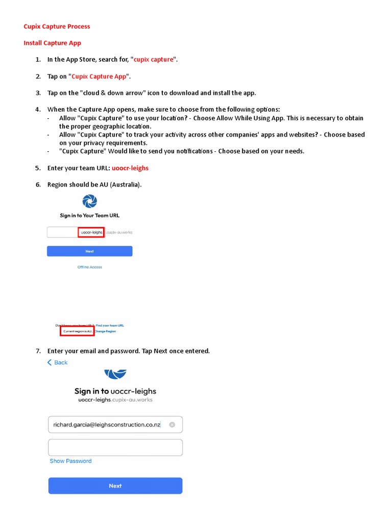 Cupix Capture Process | PDF | Mobile App | Wi Fi