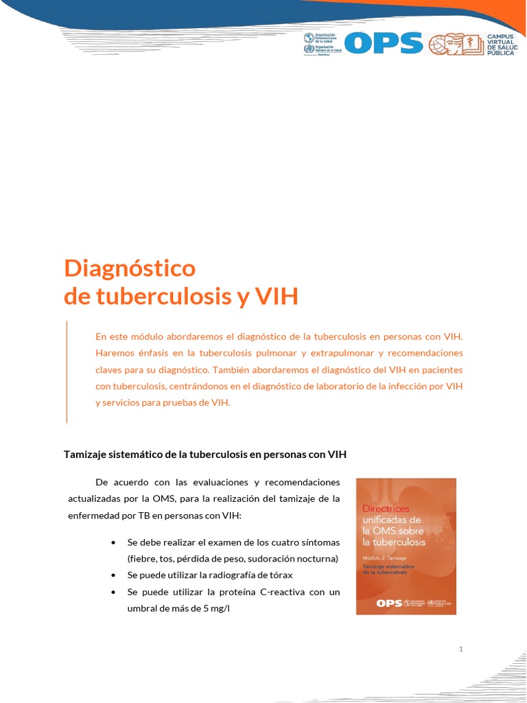 M3_Diagnóstico de Tuberculosis y VIH | PDF | Tuberculosis | VIH