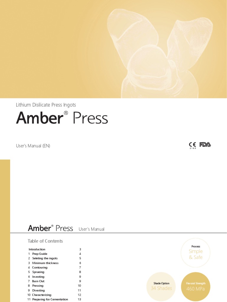 AmberPress Users Manual 0606EN 170706 | PDF | Dentistry Branches ...