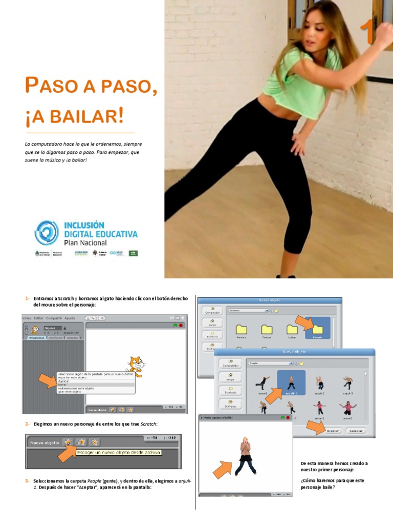 1 - Paso A Paso A Bailar (Alumno) | PDF | Scratch (lenguaje de programación) | Bailes