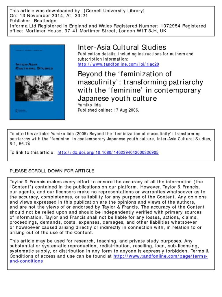 Beyond The 'Feminization of Masculinity' - Transforming Patriarchy With ...