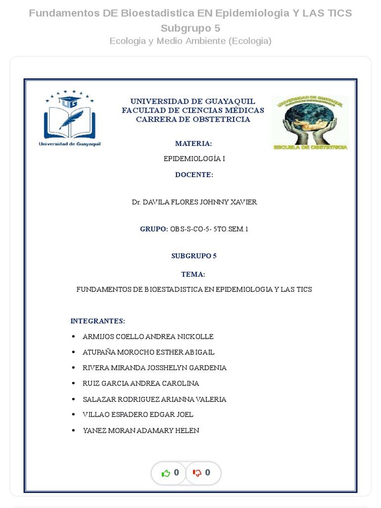 Fundamentos de Bioestadistica en Epidemiologia y Las Tics Subgrupo 5 - Compress | PDF | Muestreo ...