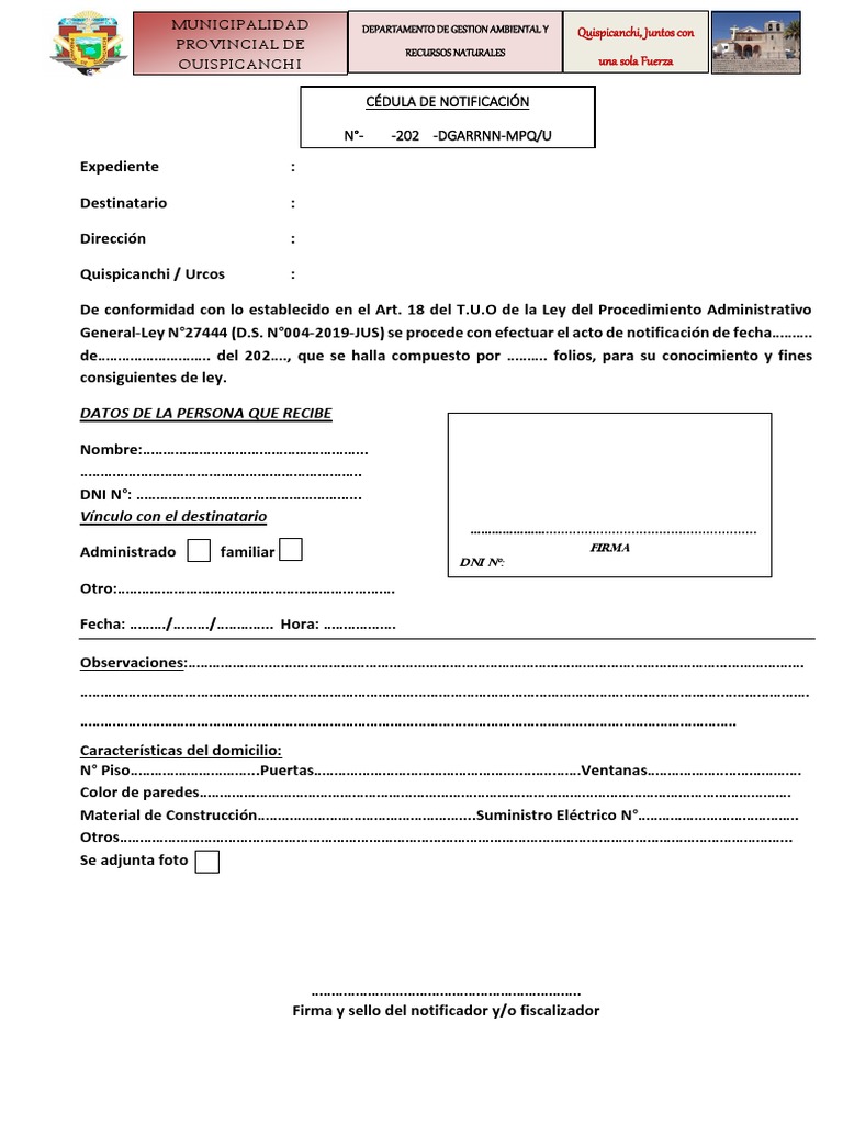 Cedula de Notificacion | PDF