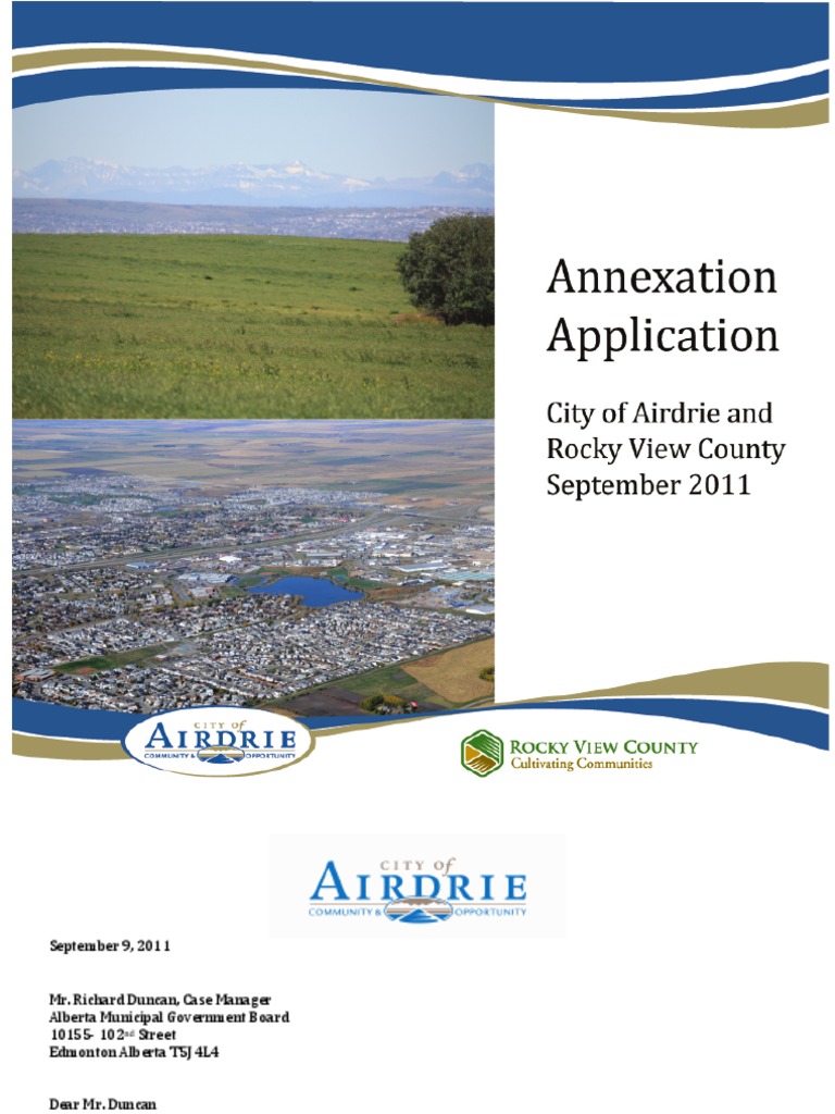 Annexation Application Cover Page and Letter | PDF | Government