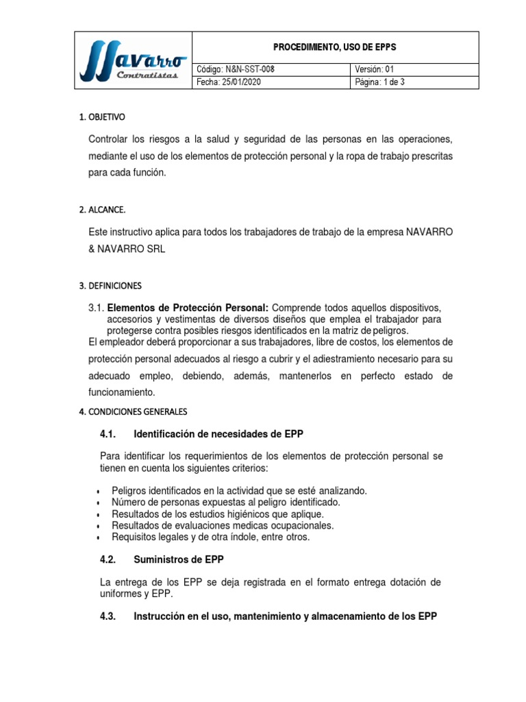 Procedimento Uso de Epps | PDF