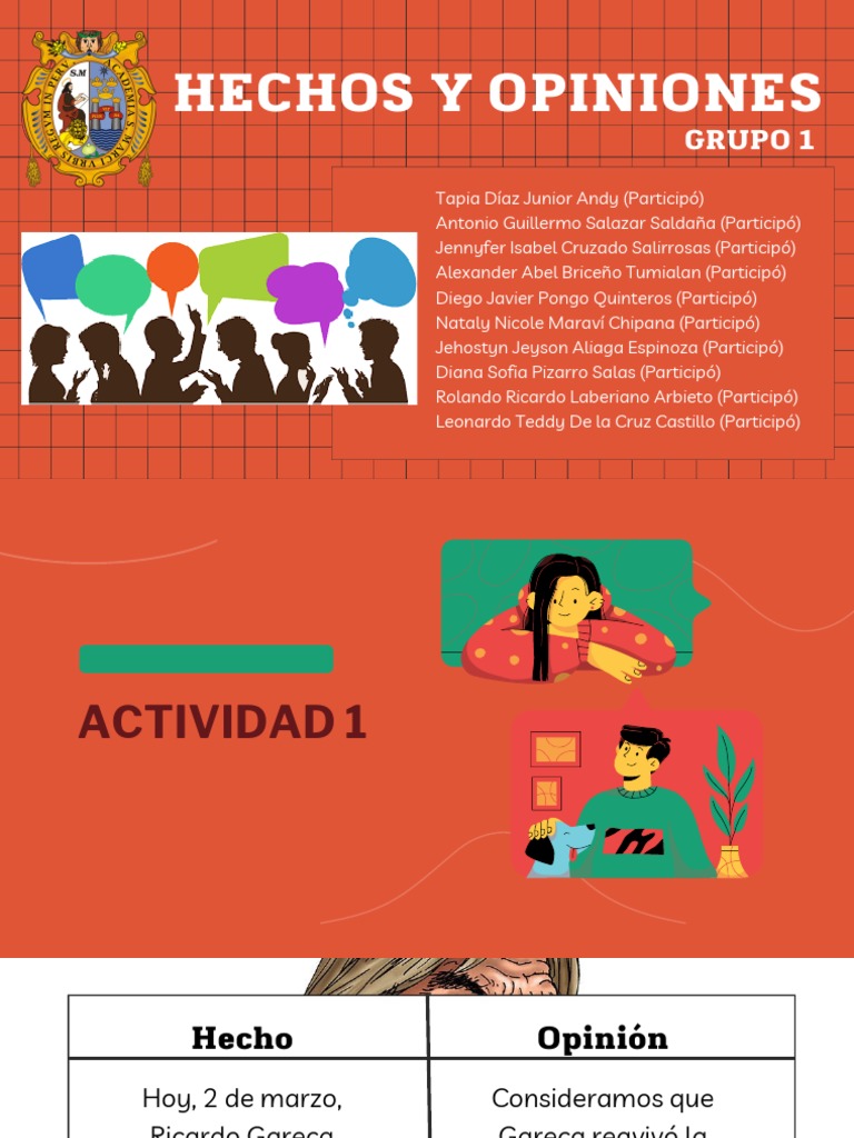 EVIDENCIA DE PPT - HECHO Y OPINION - GRUPO 1 - Rolando Ricardo ...