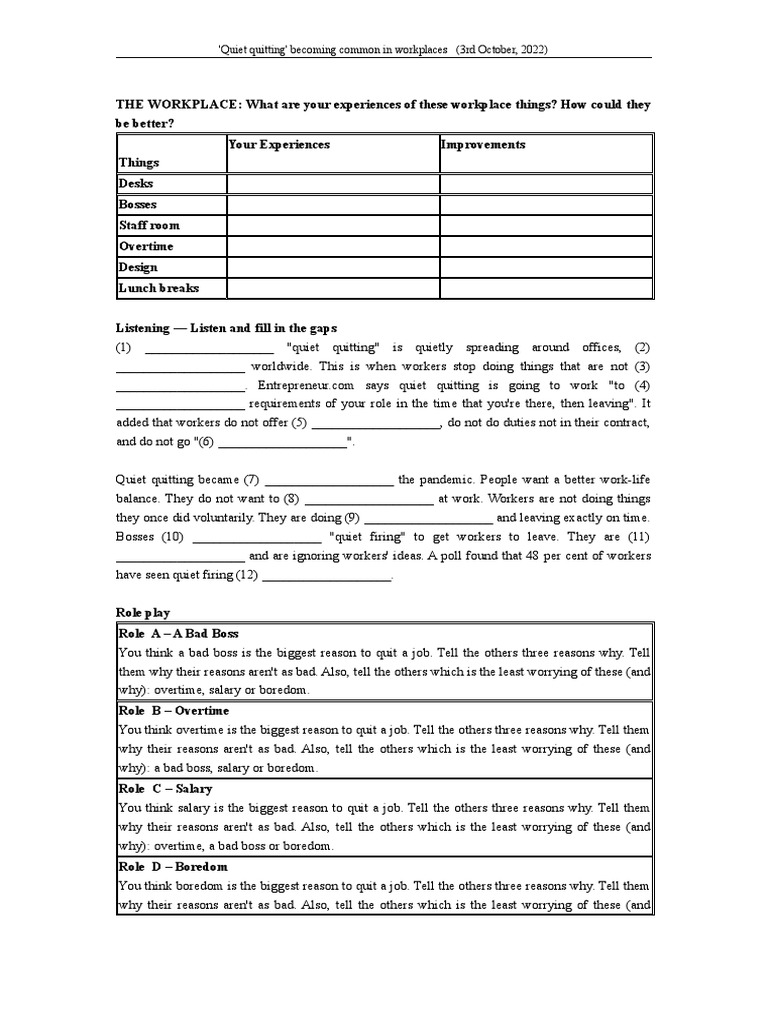 Quiet Quitting Pdf Reason