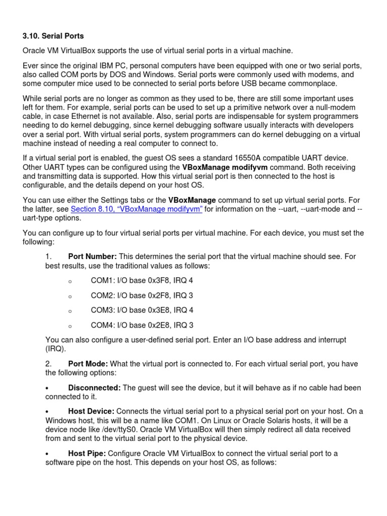 Uso de Puertos Serie Virtuales en Una Máquina Virtual | PDF | Computing | Computer Architecture