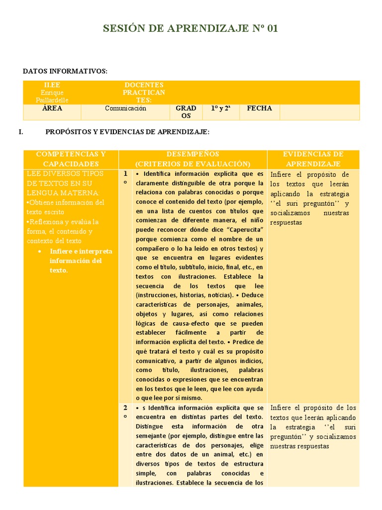 Sesion Lee Diversos Tipos de Textos | PDF | Aprendizaje | Evaluación