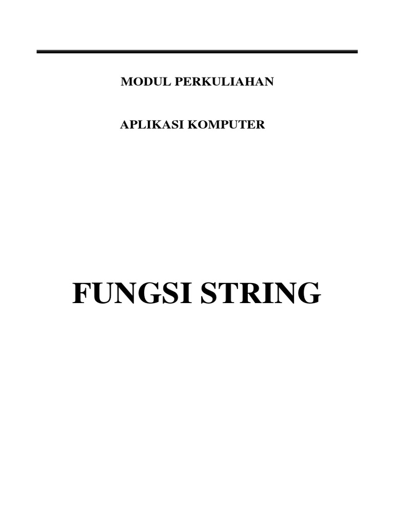 Modul Excel 5 Fungsi String | PDF