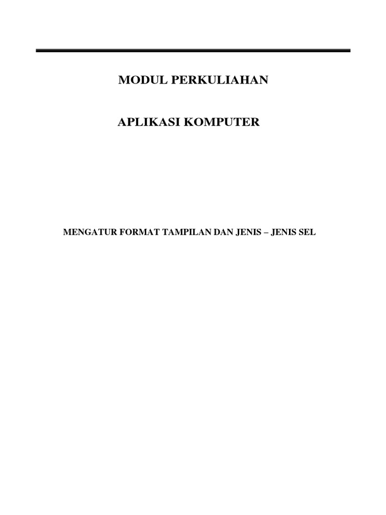 Mengatur Format Tampilan di Excel | PDF | Metode & Bahan Ajar ...