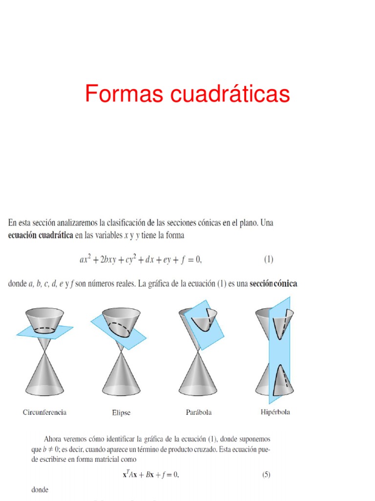 Formas Cuadráticas Aplicadas A Las Conicas | PDF | Métodos y materiales de enseñanza