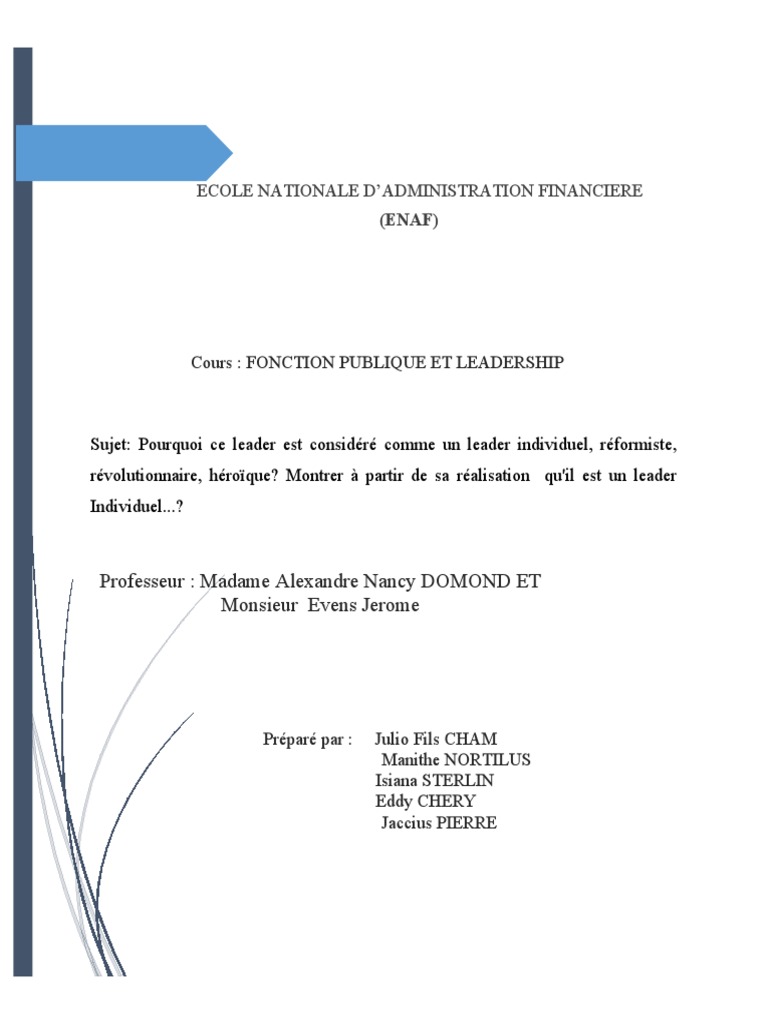 Leadership héroïque de Toussaint Louverture | PDF | Direction | Haïti