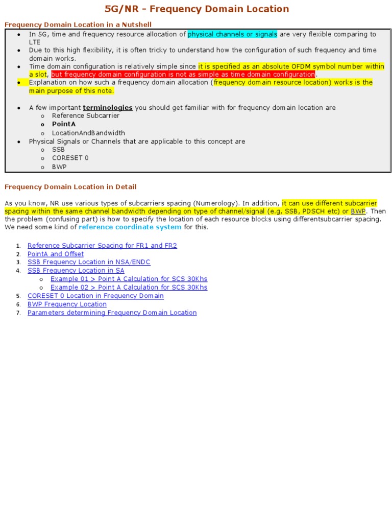 5G NR Frequency Domain Overview | PDF | Hertz | Computing
