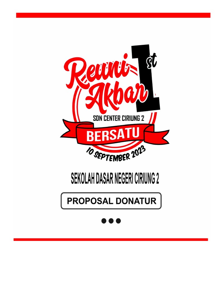 Proposal Reuni Akbar SDN CENTER CIRIUNG 02 | PDF