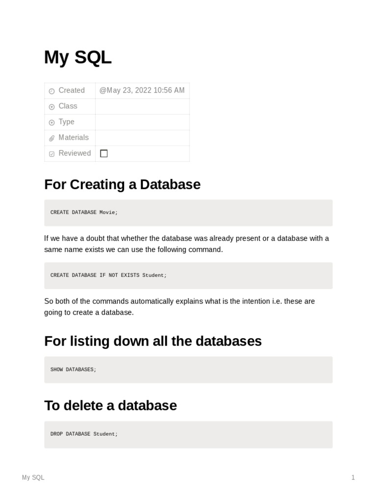 My SQL | PDF | Database Index | Table (Database)
