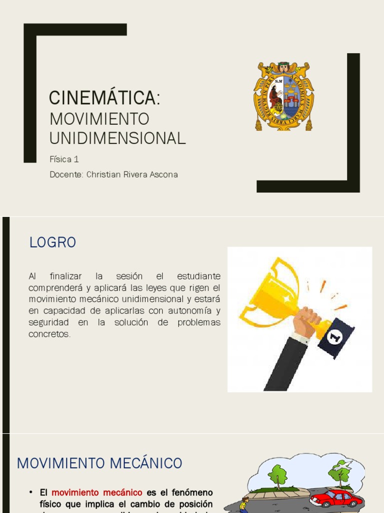 Cinemática: Movimiento Unidimensional | PDF | Aceleración | Velocidad