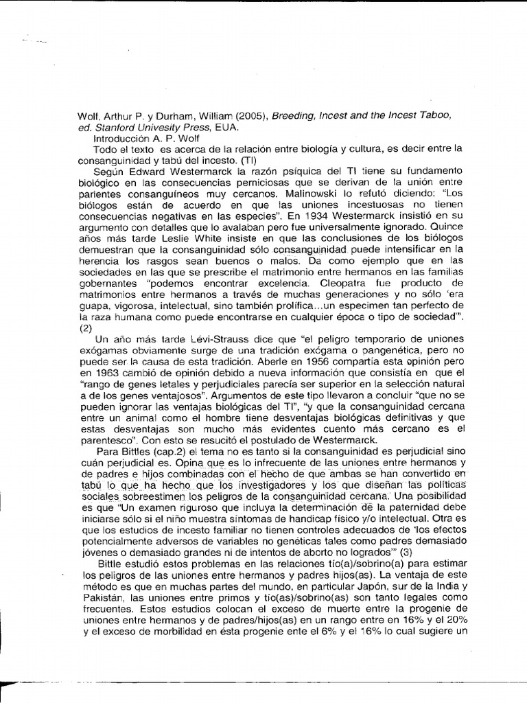 Traducción-Breeding, Incest and The Incest Taboo | PDF