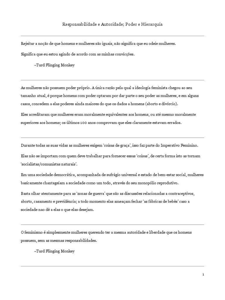 Livro 03-Responsabilidade e Autoridade Poder e Hierarquia | PDF | Estudos de Gênero | Feminismo