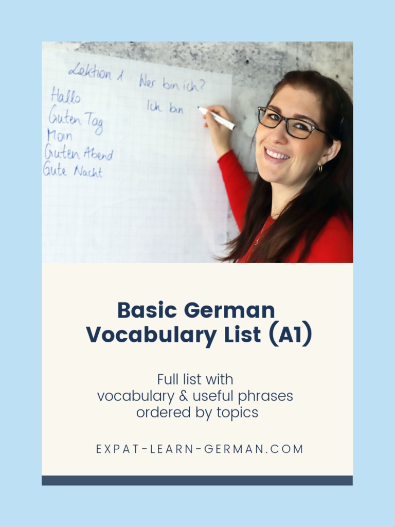 A1 Vocabulary List - GER - 1 | PDF
