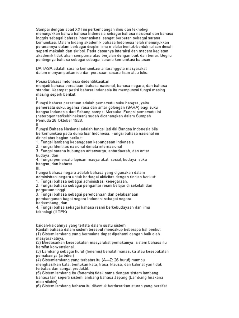 Rangkuman Bindo | PDF | Ilmu Sosial | Seni & Disiplin Bahasa