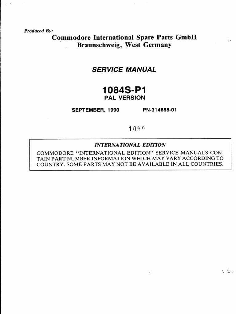 Commodore 1084S-P1 Service Manual | PDF