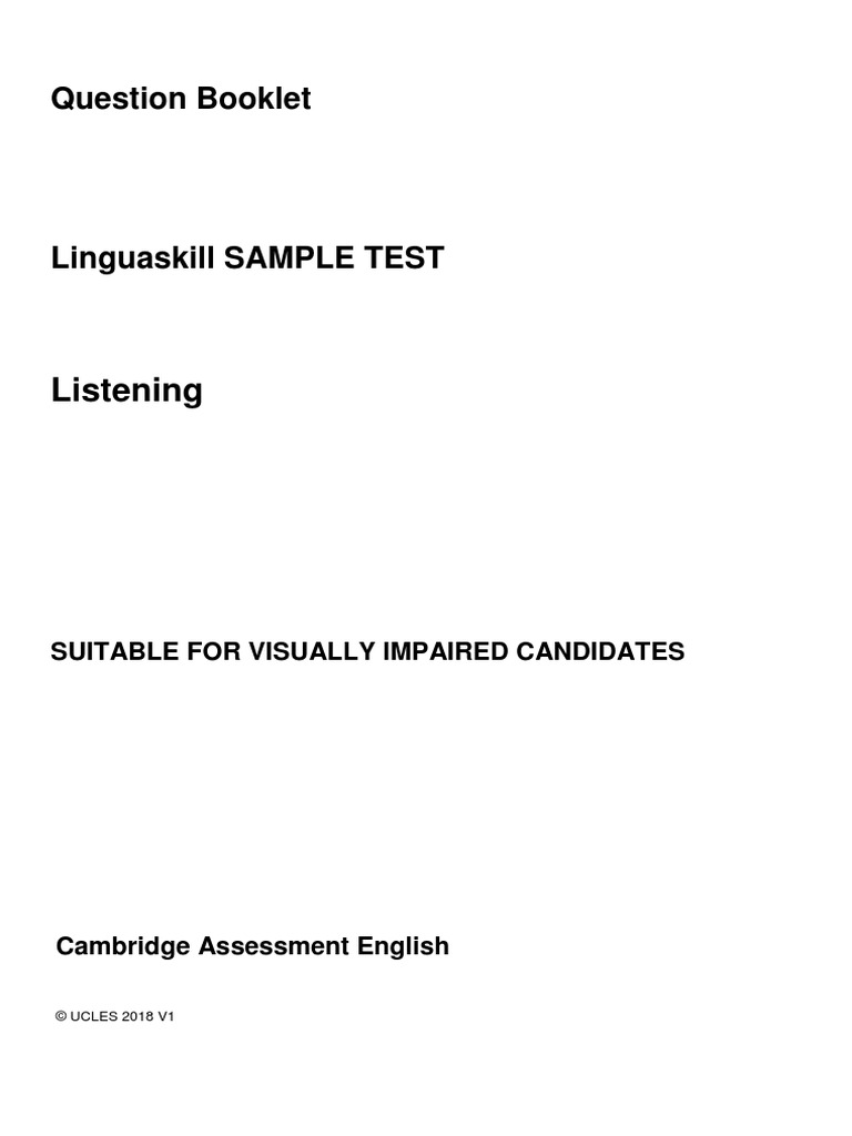 Linguaskill - Modified Large Print Version | PDF