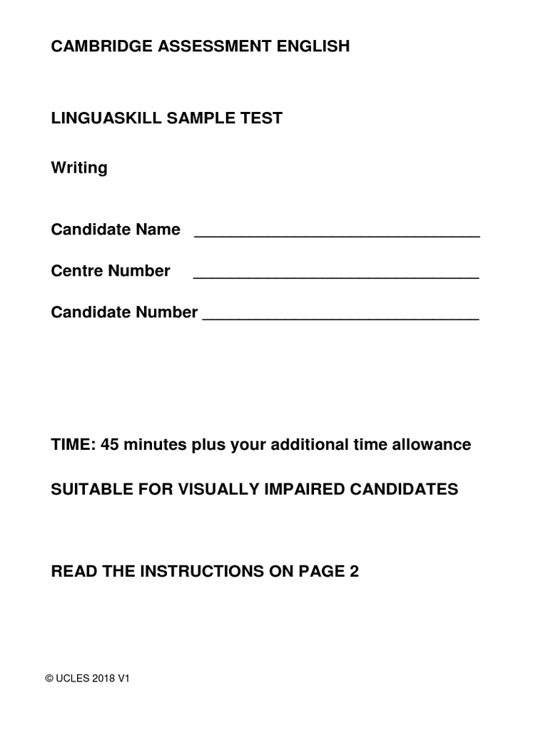 Linguaskill - Modified Large Print Version | PDF