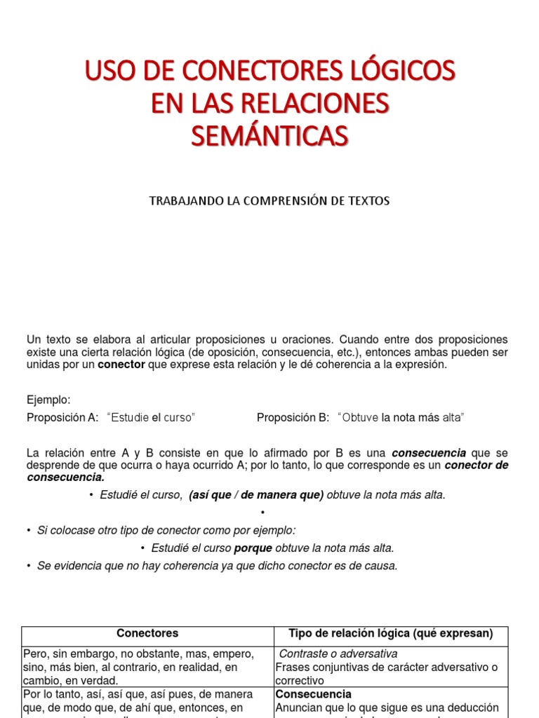 Uso de conectores lógicos en textos | PDF | Proposición | Lógica