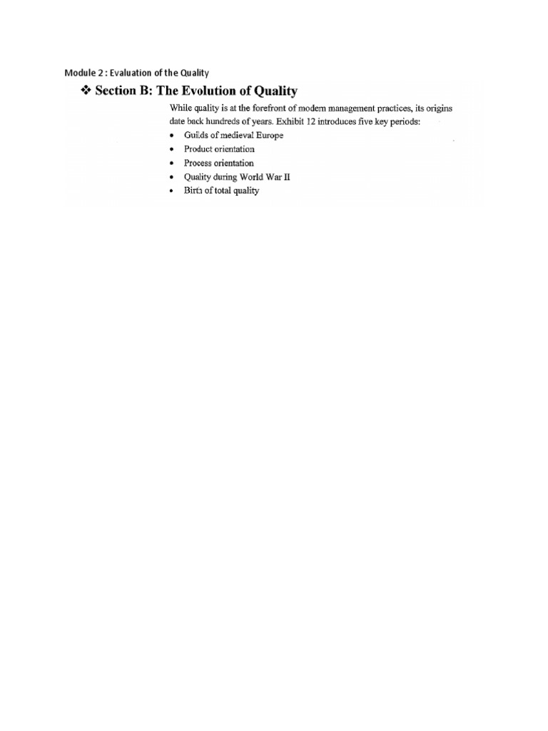 Evaluation of The Quality - Module 2 - Section B1 | PDF