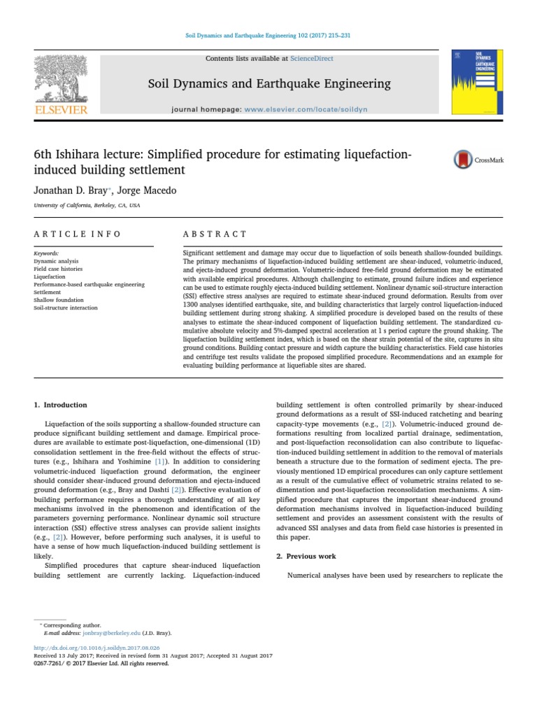 Bray and Macedo - 2017 Simplified Procedure For Estimating Liquefaction | PDF | Mechanics ...