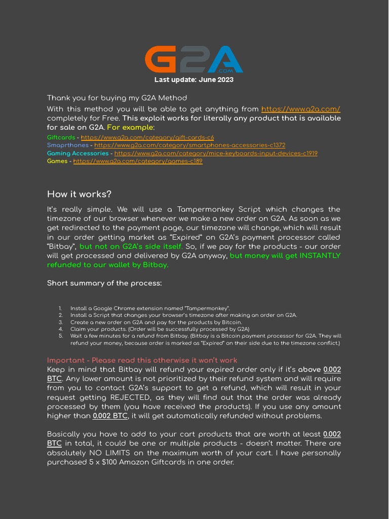 G2A Method June 2023 | PDF | Bitcoin | Computing