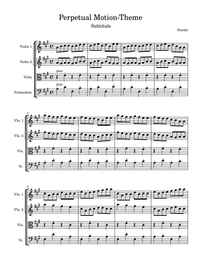 Perpetual Motion Theme Sheet Music | PDF | String Instruments