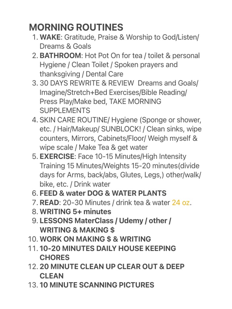 Morning Routines | PDF