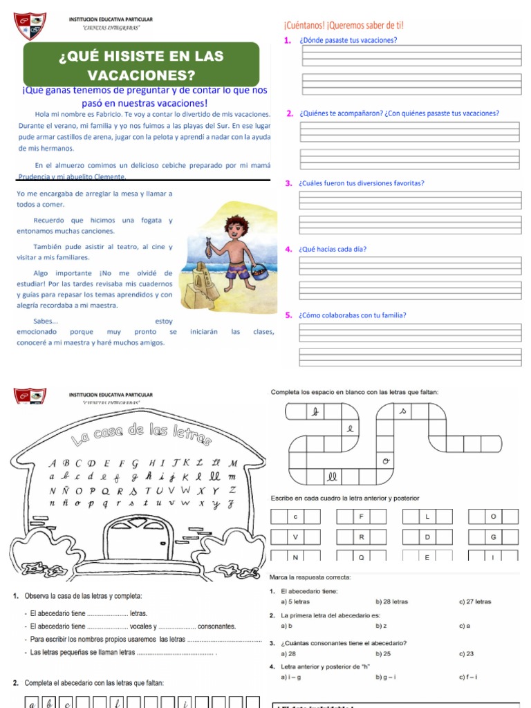 Lectura de Mis Vacaciones | PDF