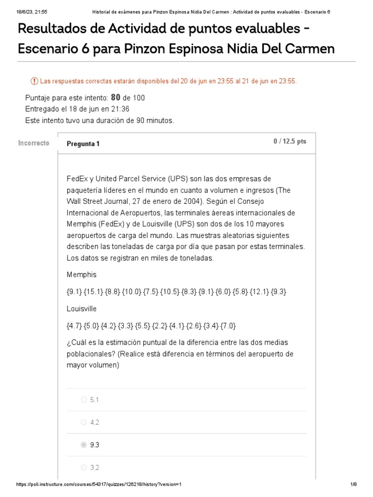 Actividad de puntos evaluables - Escenario 6 | PDF | Diferencia | Desviación Estándar