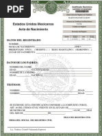 Acta de Nacimiento Huevo Editable | PDF