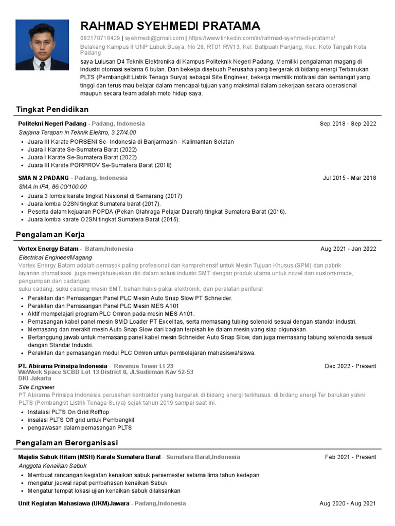 Rahmad Syehmedi Pratama-Resume | PDF